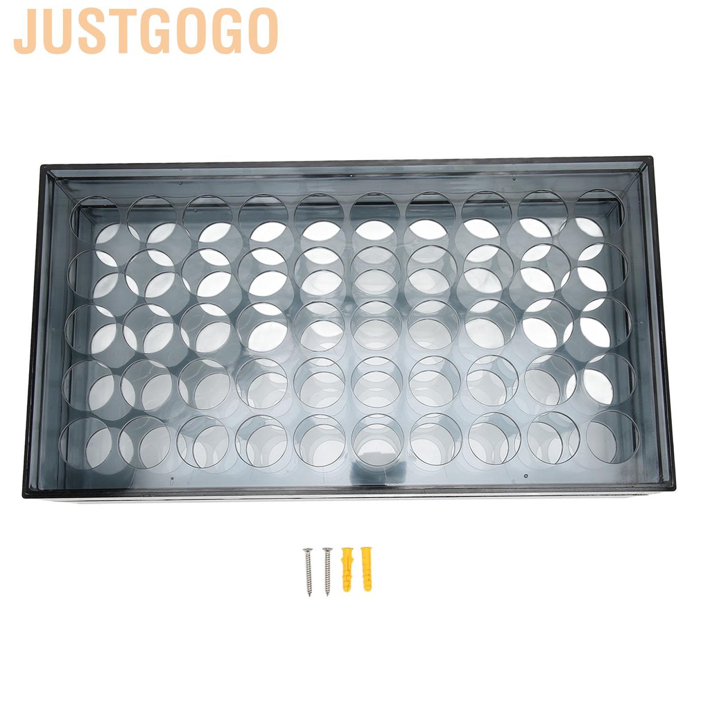 Justgogo 50 Holes Tattoo Bottle Rack Wall Mounted PC Black Anti Fall ...