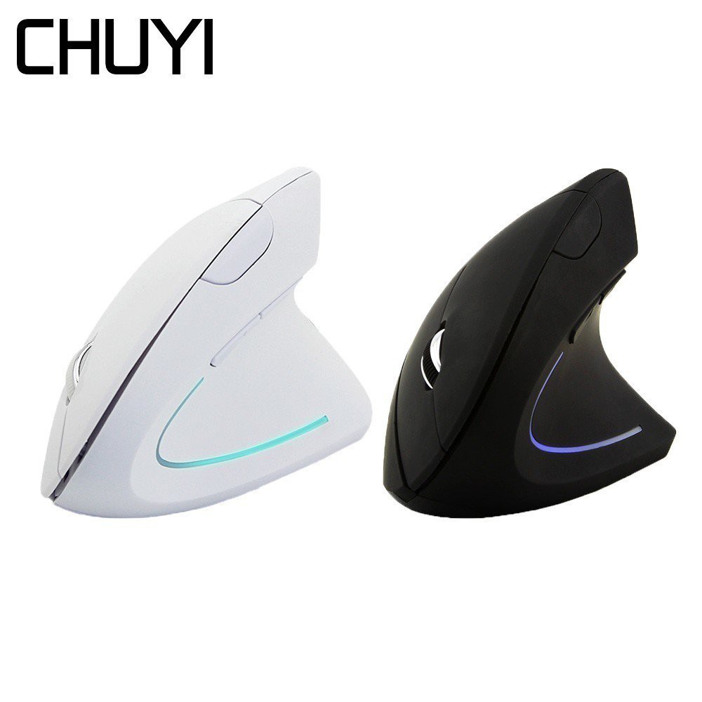 CHUYI Ergonomic Vertical Wireless Mouse Computer Colorful LED Gaming ...