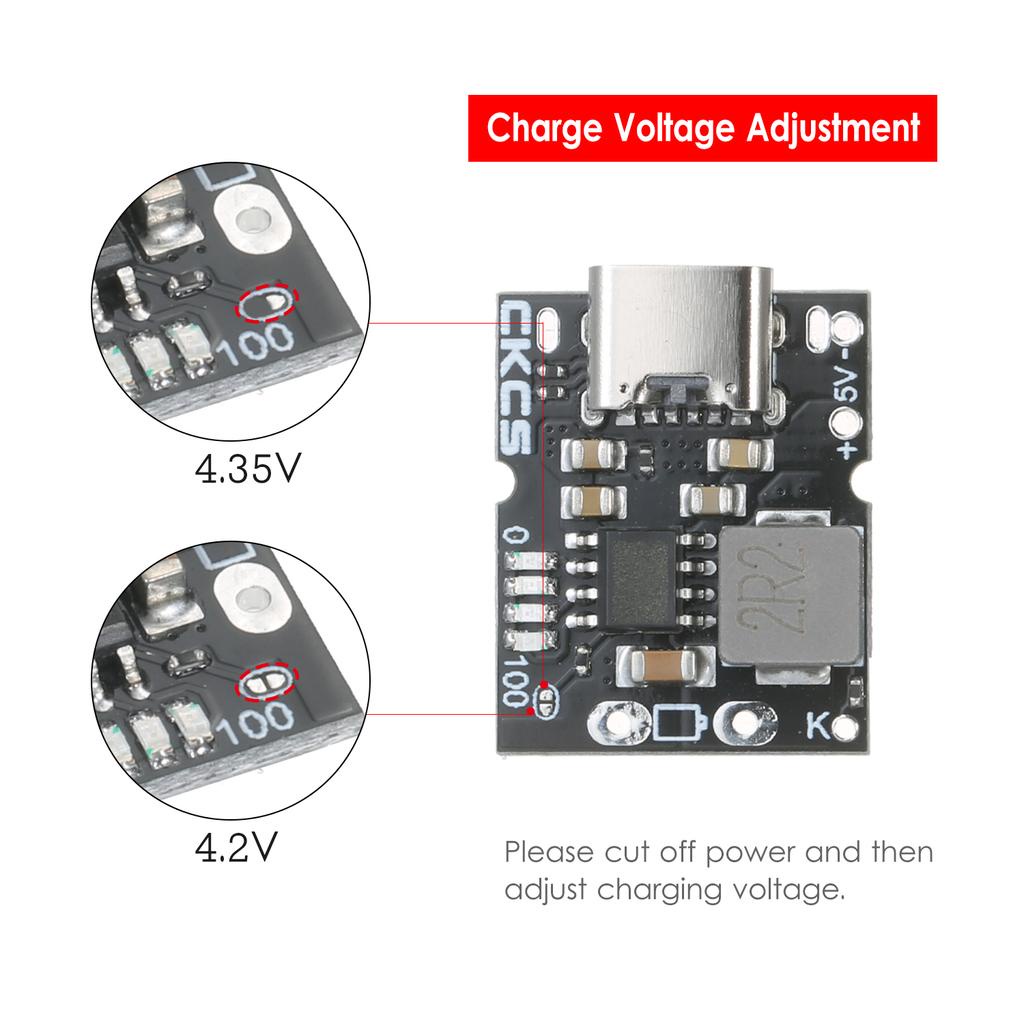 โมดูล DIY PowerBank 5V 2A Type-C USB 3.7V 18650 Lithium Li-ion Battery Charger ระบบ1S 3.7V ...