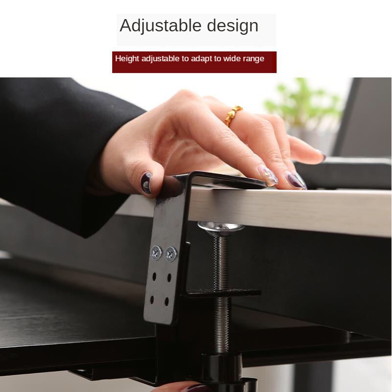 Punch-free desktop extension board keyboard bracket slide rail drawer ...