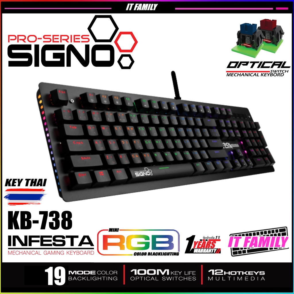 EGA Type K7 TKL 80 Mechanical Keyboard USB คีย์บอร์ดเกมมิ่ง คีย์บอร์ด ...