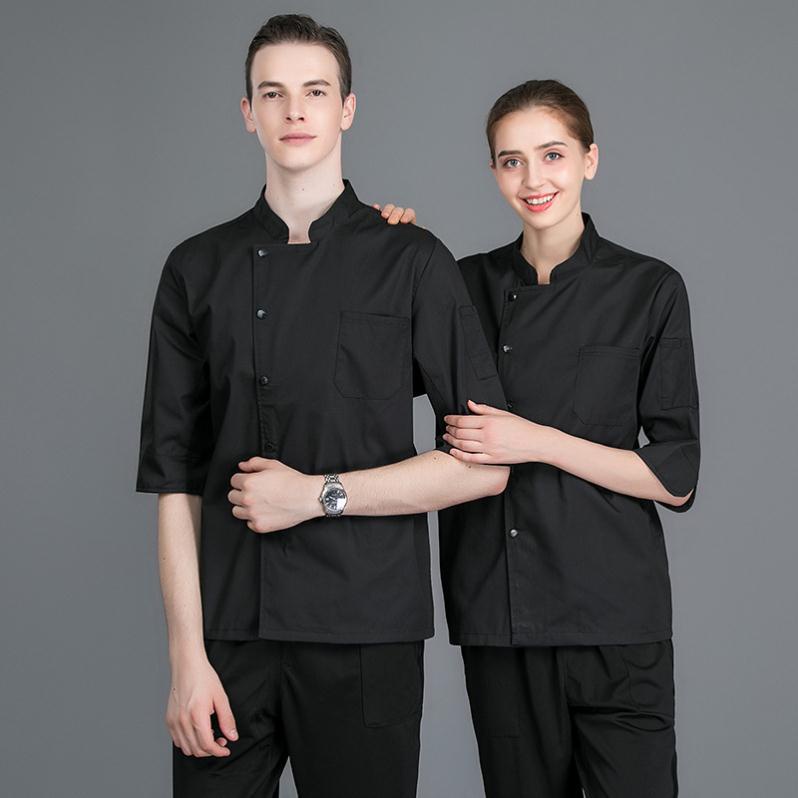 Chefs Clothes Half-Sleeved Men Women Western Restaurant Summer Catering ...