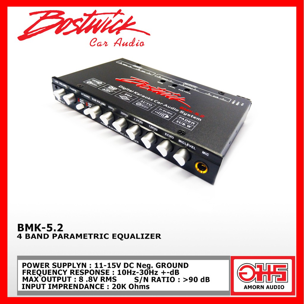 โค้ดDDAYMAR7ลดสูงสุด200 BOSTWICK BMK-5.2 ปรีแอมพ์ คาราโอเกะ 4-BAND PARAMETRIC EQUALIZER ...
