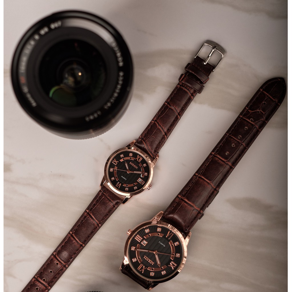 Mirata 0006 นาฬิกาข้อมือคู่รักสายหนัง 100 กันน้ํา - kedaijamindonesia ...