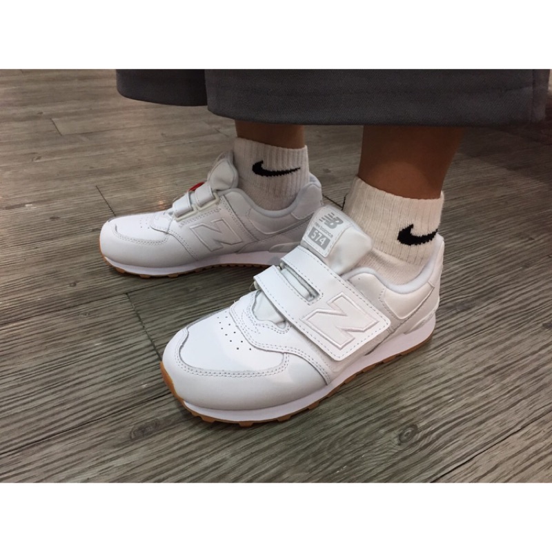 NEW BALANCE ใหม่ BALANCE 574 NB Velcro Felt KV574G8Y รองเท้าหนัง พื้น ...