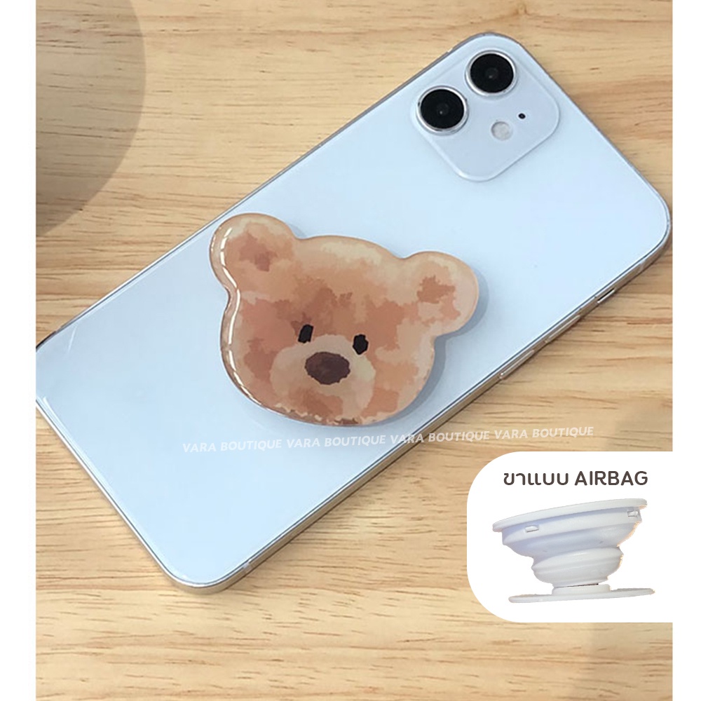 Griptok กริ๊บต๊อก น้องหมี BEAR Griptok ตัวติดมือถือ Brown BEARที่ติดหลังโทรศัพท์ SET D - vara ...