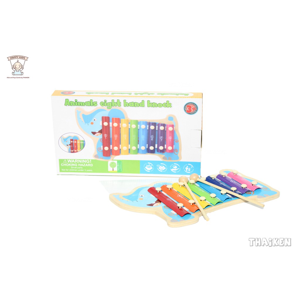 Thaiken ของเล่นไม้ ระนาดช้าง Animal Drag Piano Toys 05-026 | Shopee ...