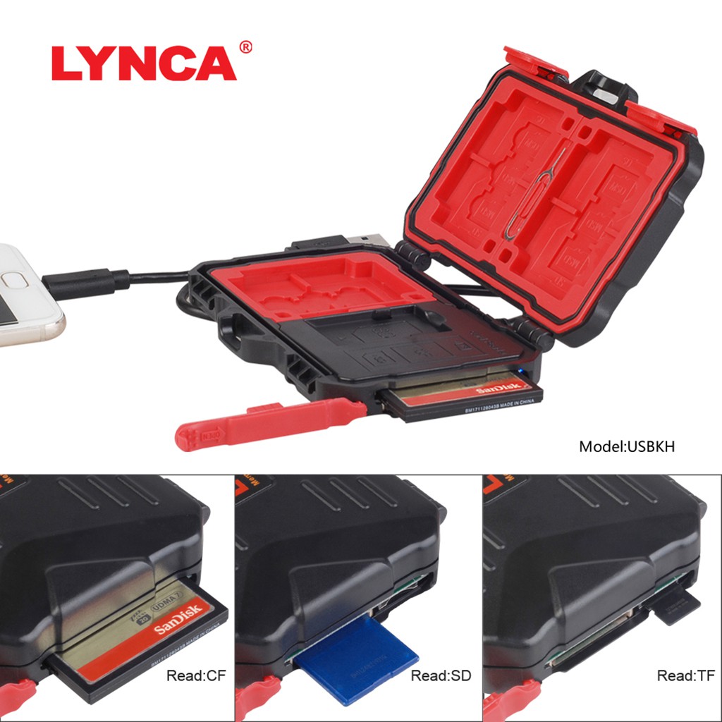 กล่องใส่เมมโมรี่การ์ด Lynca Memory Case Reader Usbkh มาพร้อมตัวอ่าน
