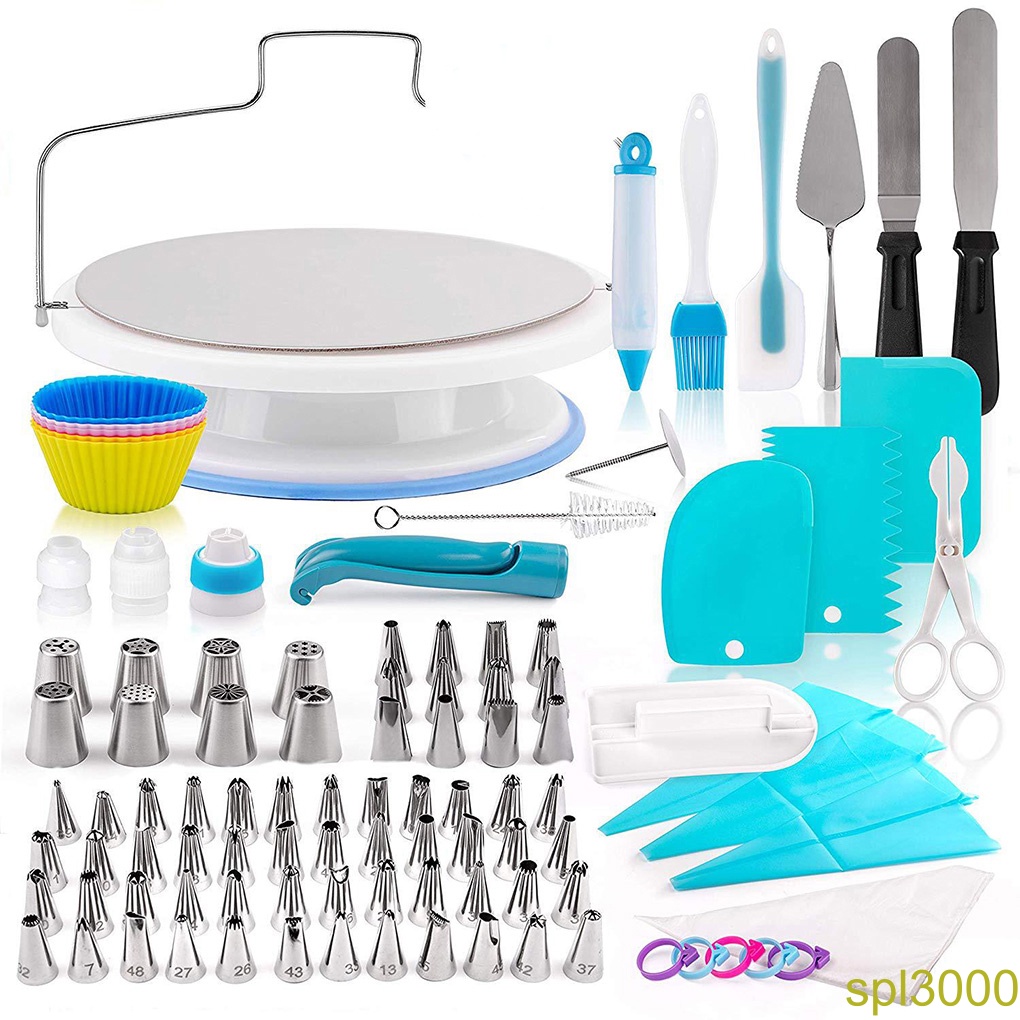 spl140 Pack Cake Decorating Kit Practical Combination Turntable Anti ...