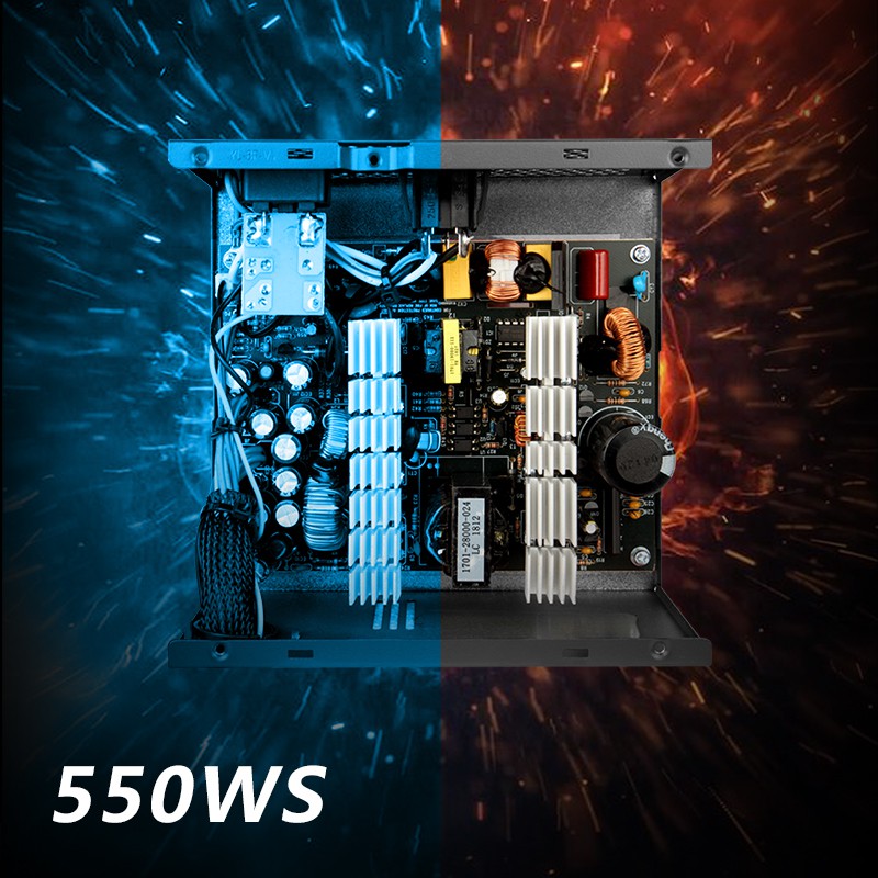 爵柏550WSเดสก์ท็อปคอมพิวเตอร์โฮสต์แหล่งจ่ายไฟกว้างเงียบความชื้นหลักฐานแหล่งจ่ายไฟสนับสนุนI7และ8 ...