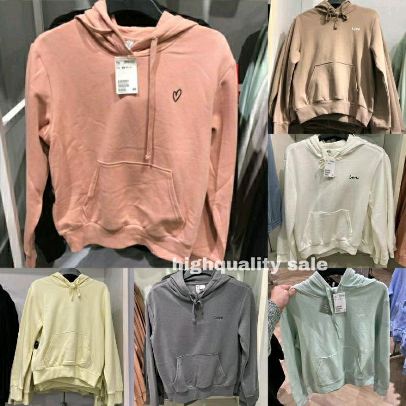 H&m เสื้อฮู้ดดี้ รูปแบบพื้นฐาน รักผู้หญิง ร้านค้า ของแท้ HNM (JASTIP ...