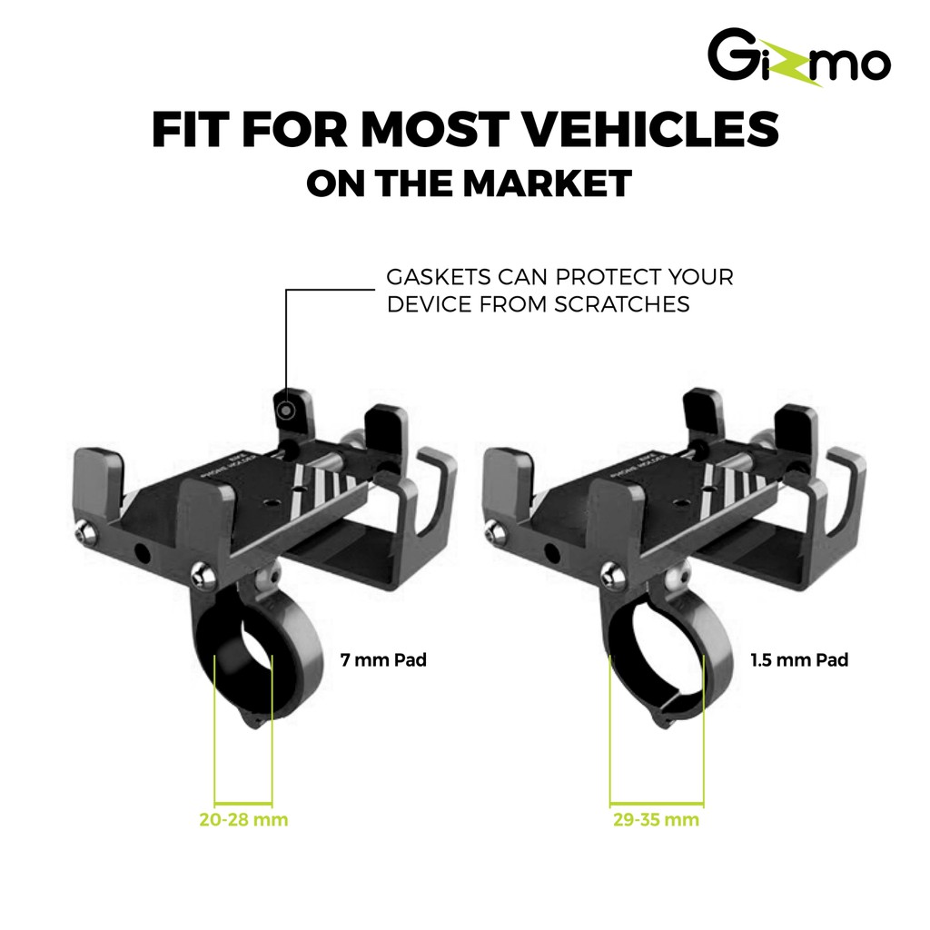 Gizmo รุ่น GH-038 ที่วางโทรศัพท์มอเตอร์ไซค์ ติดบริเวณแฮนด์บาร์ ที่จับมือถือมอไซค์ ประกัน 1 ปี ...