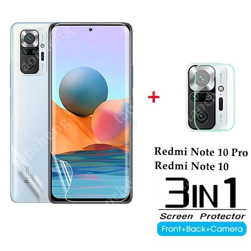 3 in 1 Xiaomi Redmi Note 10 Pro Note10 4G Note10S Back Film+Screen ...