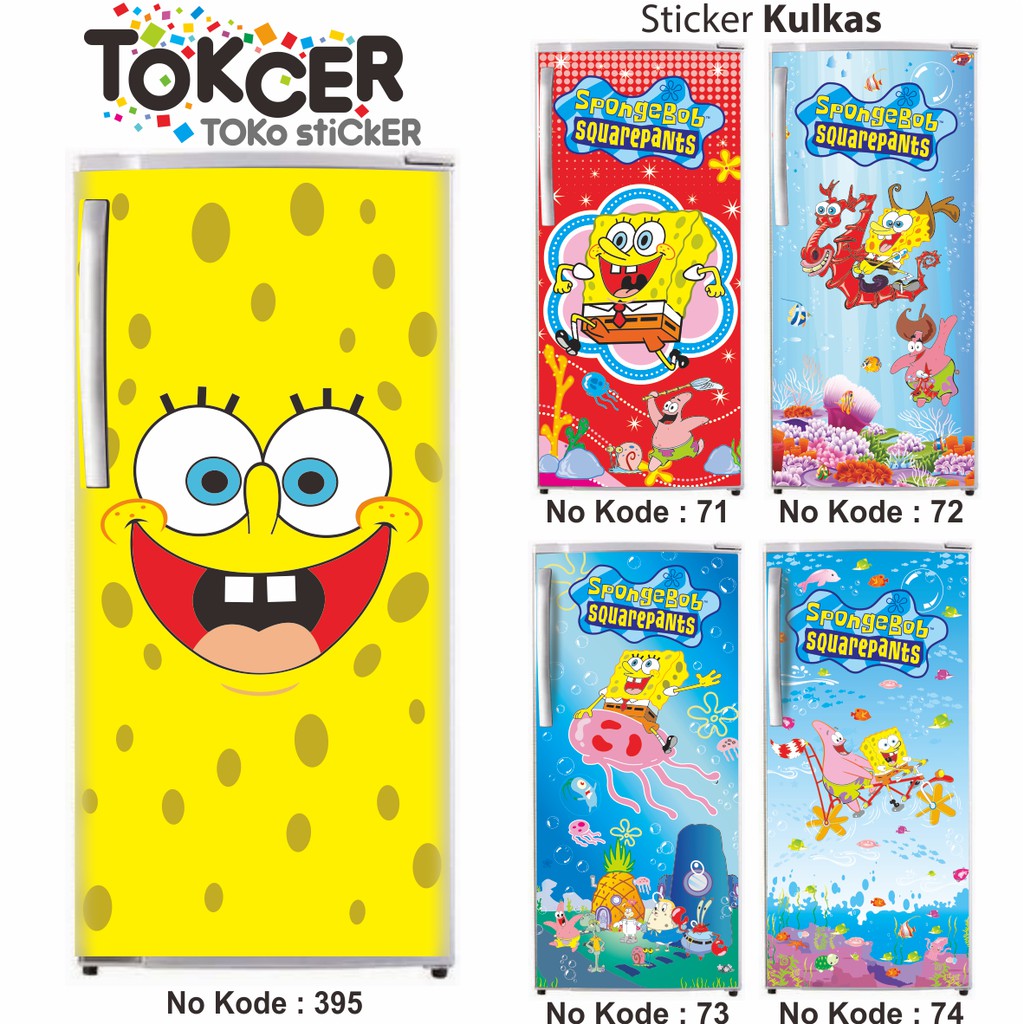 Refrigerator Sticker 1 Door And 2 Door Spongebob YY5c | Shopee Thailand