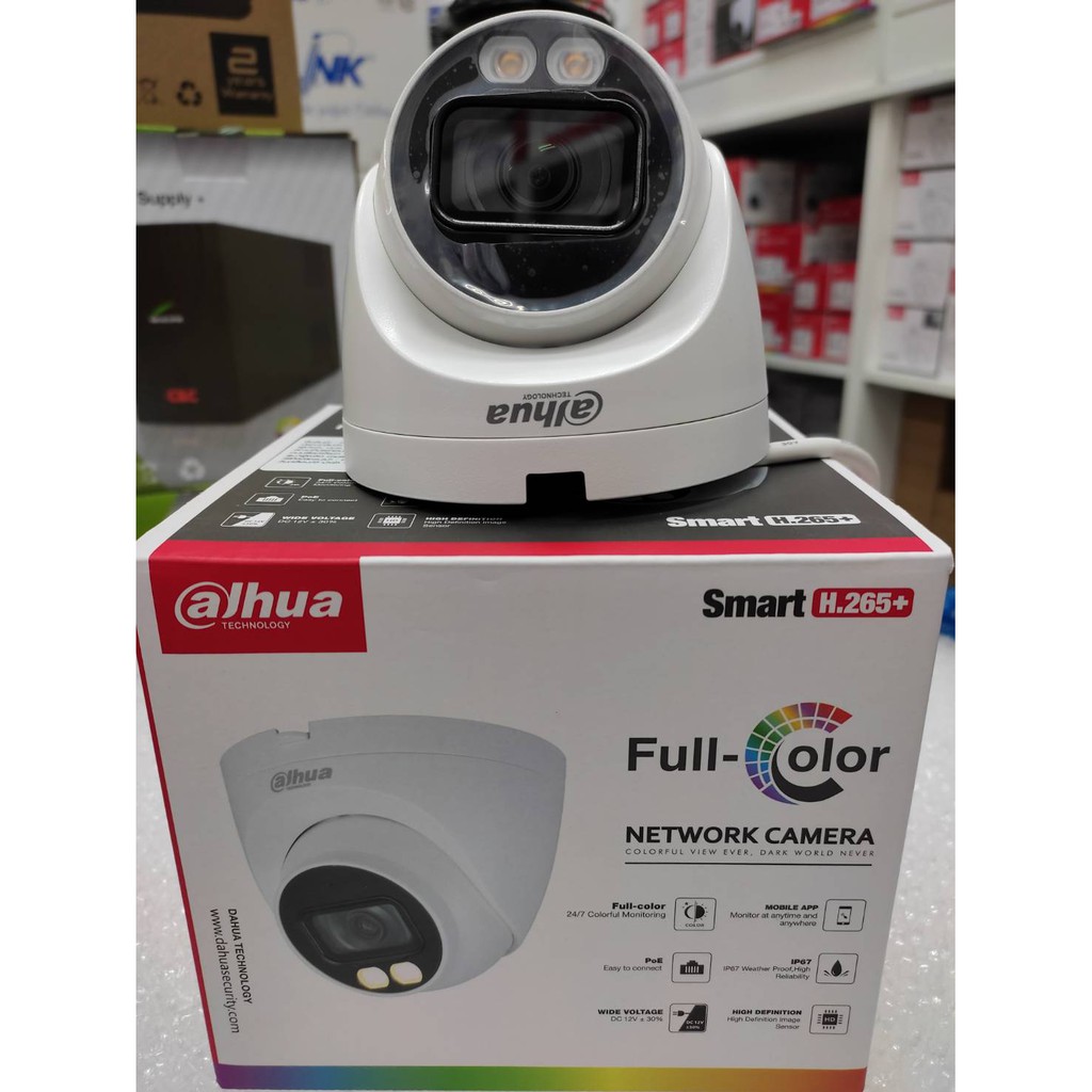 DAHUA กล้องวงจรปิด IP 4 ล้านพิกเซล รุ่น DH-IPC-HDW2439TP-AS-LED-S2 (FULL COLOR บันทึกภาพและเสียง ...