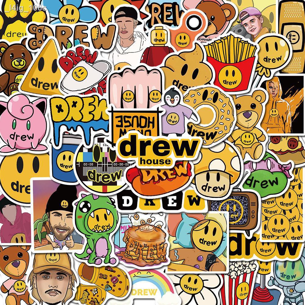 Jersey 50 Justin Bieber Tide แบรนด์ Drew House สติ๊กเกอร์กันน้ำลายกราฟ ...