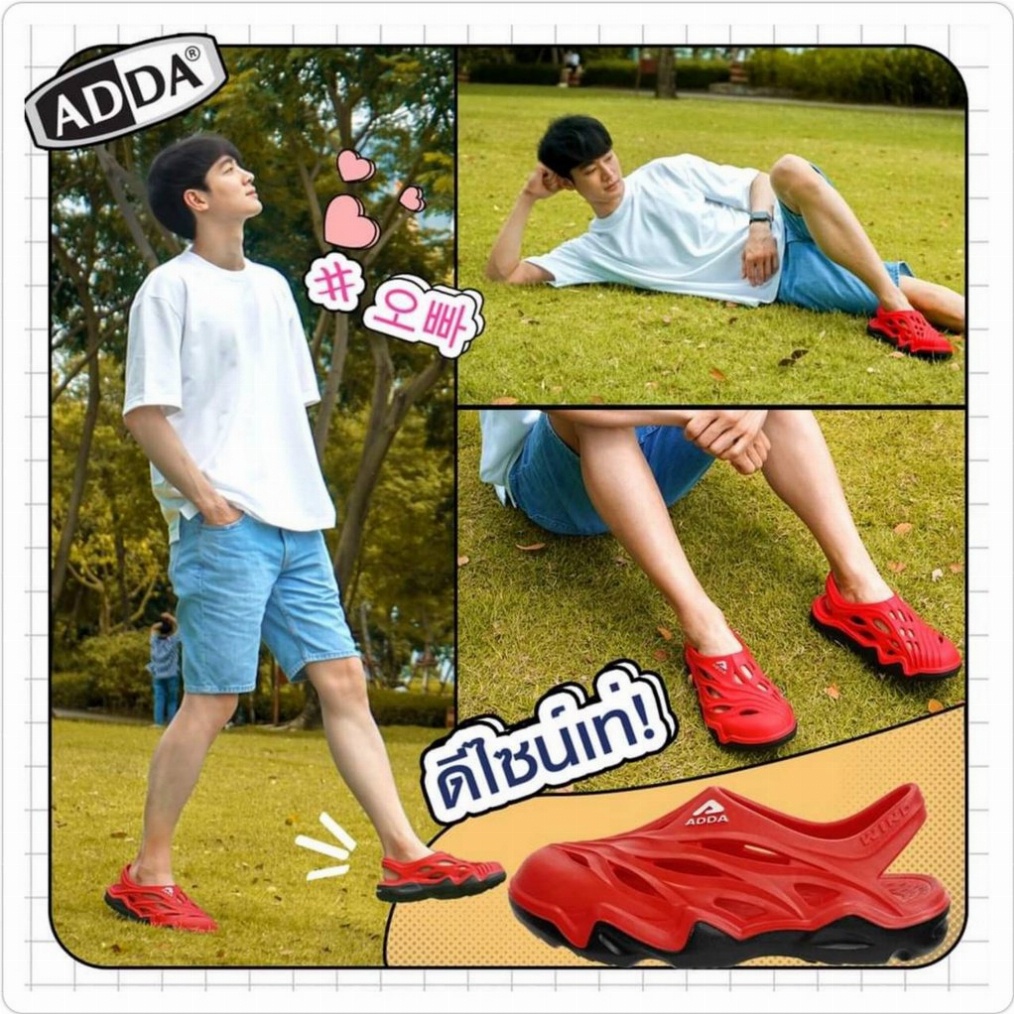 AD75.42 NEW ADDA WIND รองเท้าแตะ ลำลอง ผู้ชายญ แบบสวมหัวโต รัดส้น รุ่น ...