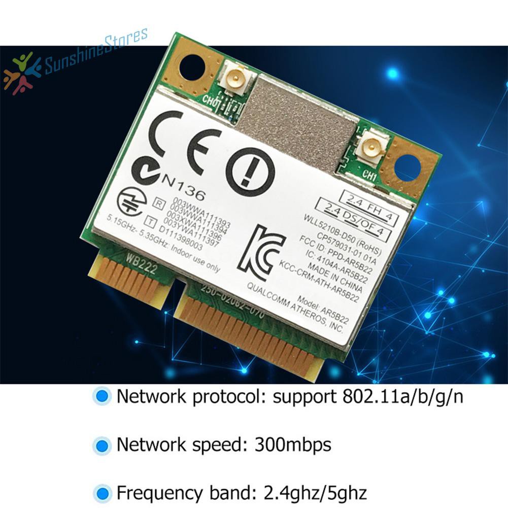 Ss.Cod 300Mbps Mini Pci-E อะแดปเตอร์การ์ดเครือข่าย Wifi ไร้สายบลูทูธ 4. ...