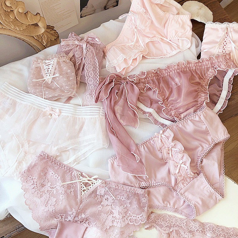 ♤6 แถมฟรี 1 Pink Control Sweet Sexy Lace ใส่สบายกางเกงใน Girly Fairy ...