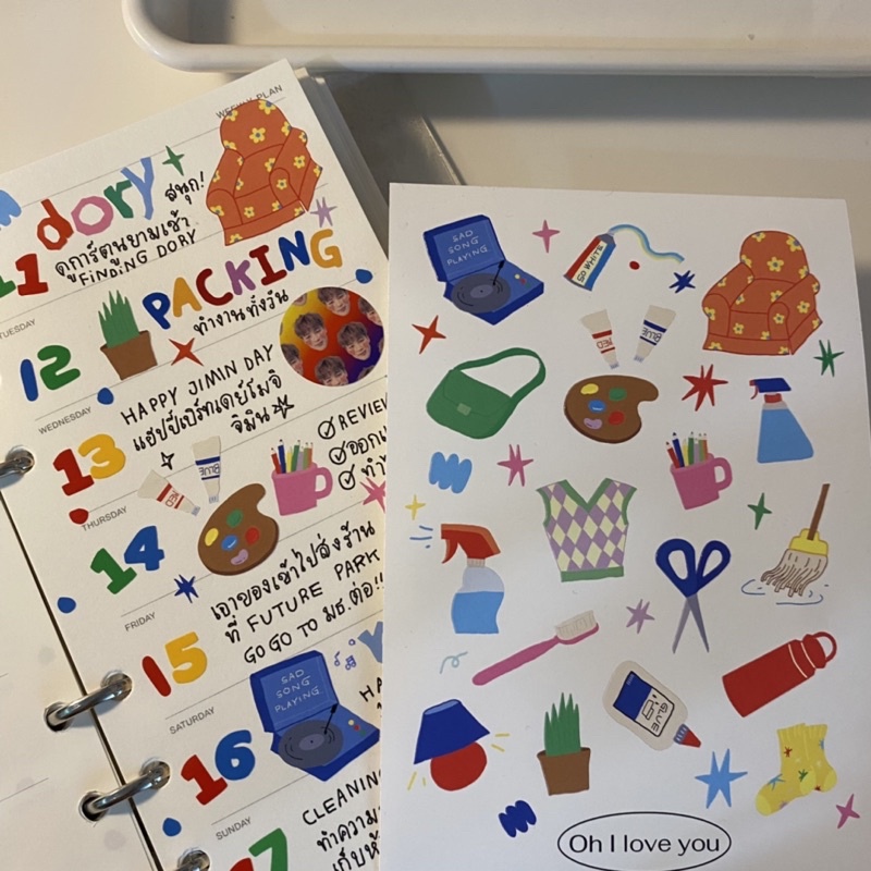 Homey Sticker สติ๊กเกอร์ตกแต่งไดอารี่ (OHILOVEYOU) - oh_iloveyou - ThaiPick