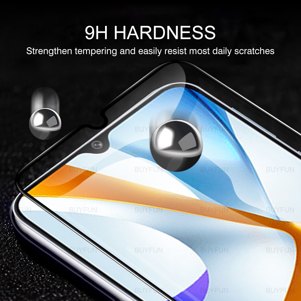 6in1 กระจกนิรภัย ขอบดํา สําหรับ Xiaomi Poco C40 6.71 นิ้ว Xiaomi Xaomi ...