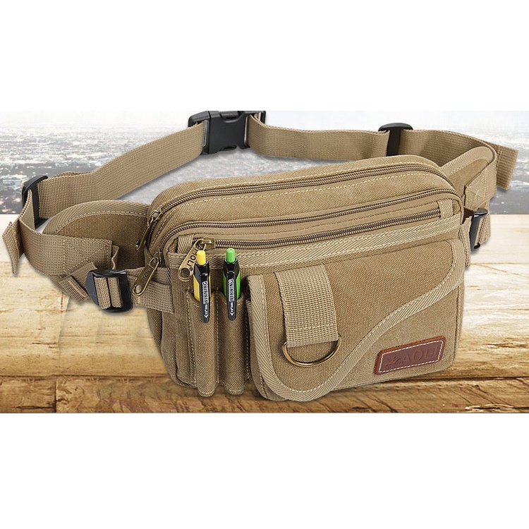 BMen Large-Capacity Canvas Casual Durable Fanny Waist Pack Waist Bags ...