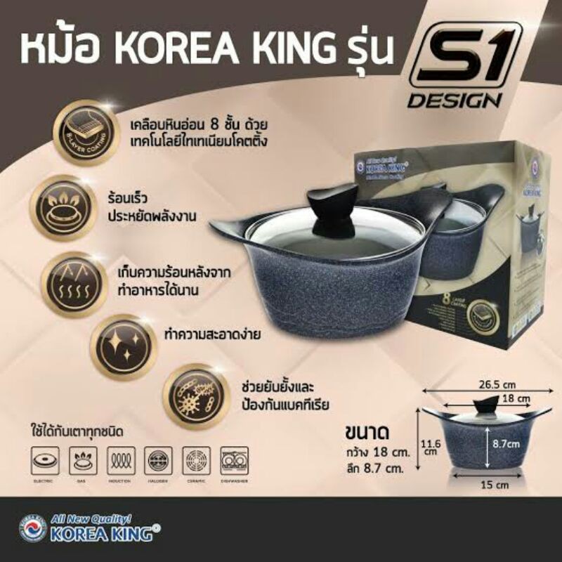 [ซื้อ 1 แถม 1] กระทะ Korea King Diamond Series ขนาด 28cm 1 ใบ ขนาด 28cm (สีทอง ...