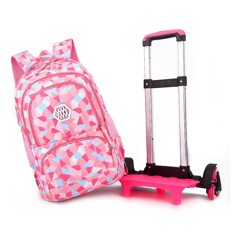 Beg Sekolah Roda Trolley School Bag Beroda Troli Perempuan 6 Wheels ...