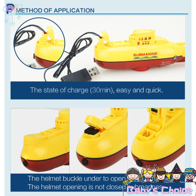 Mini RC Submarine Ship 6CH High Speed Radio Remote Control Boat Model ...