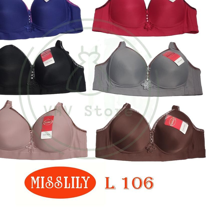 Bra Misslily L 106 Import Cup C ตะขอจัมโบ้ 3 ไม่มีลวด Miss Lily นําเข้า ...
