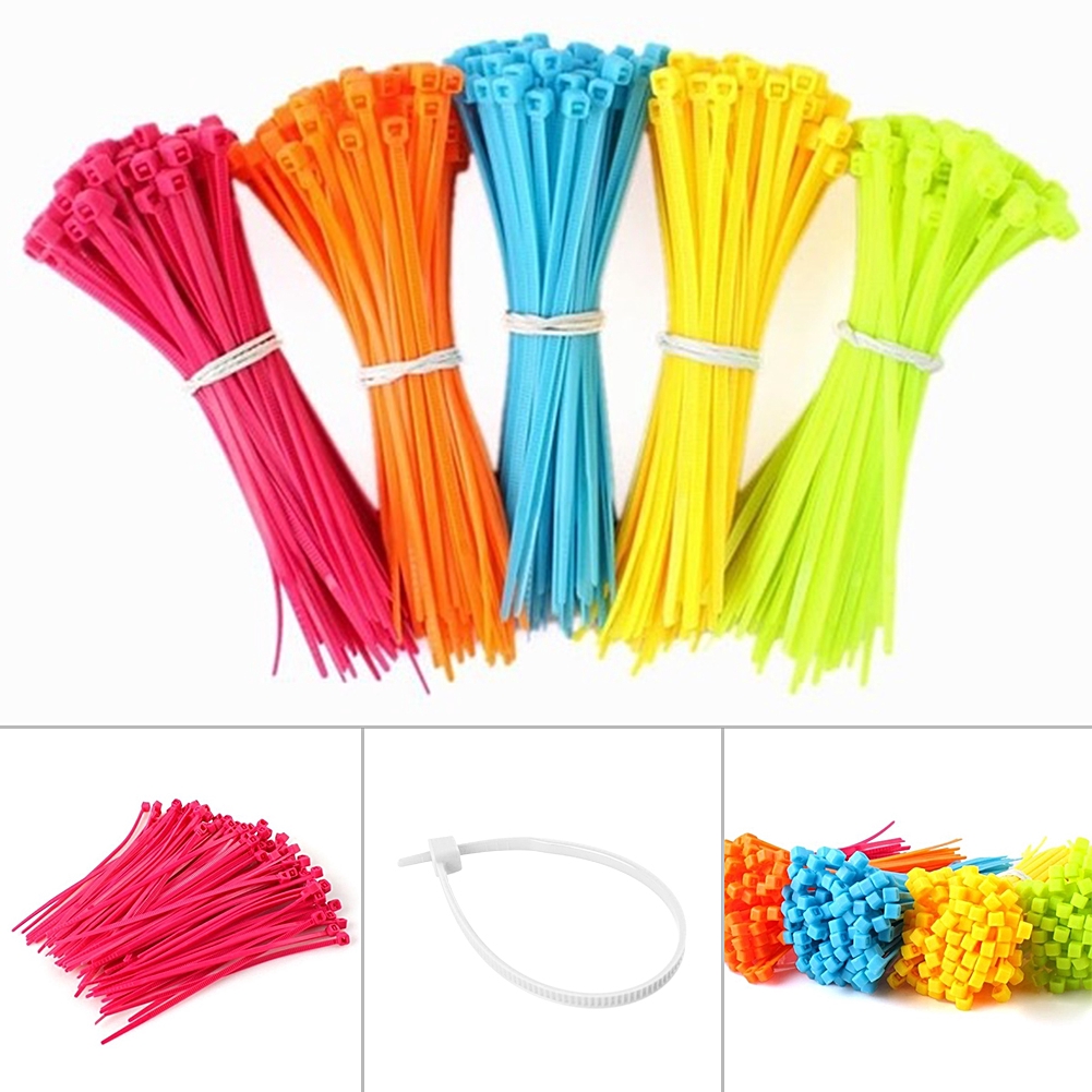 100x Plastic Cable Ties Strong Zip Tie Wraps Self Lock Organizer for ...
