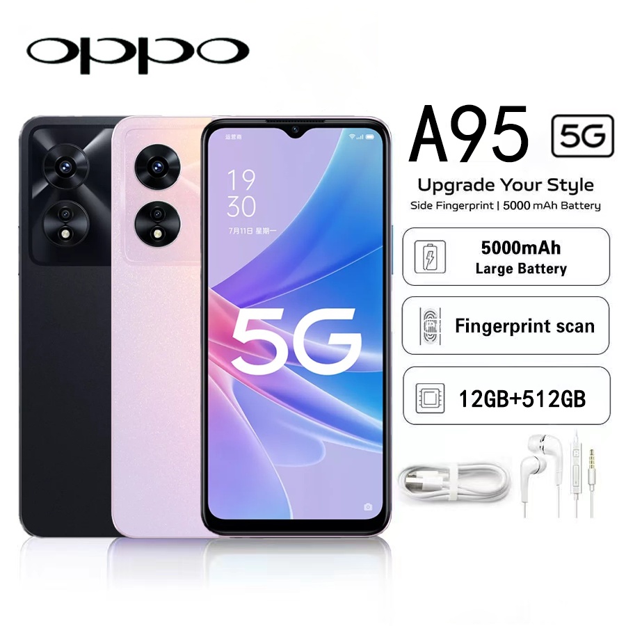 โทรศัพท์ OPPO A95 โทรศัพท์มือถือ Ram12GB Rom512GB โทรศัพท์มือถือราคาถูก ของแท้100 5G โทรศัพท์ ...