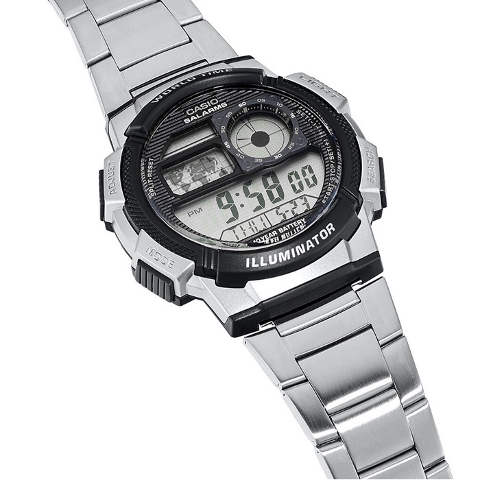 Casio แบตเตอรี่ 10 ปี นาฬิกาข้อมือผู้ชาย สายสแตนเลส รุ่น AE-1000WD-1A ของแท้ประกันศูนย์ CMG ...