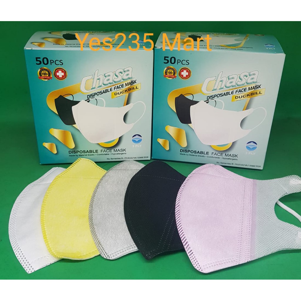 Chasa Duckbill Mask 3ply หน้ากากใบหน้า 1กล่อง 50ชิ้น - yongky235.th ...