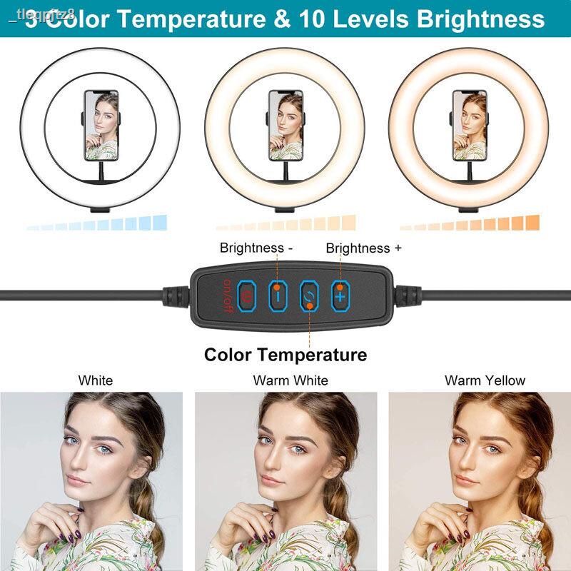 Dimmable LED Selfie Ring Light with Tripod Photographic Ring Lamp for ...