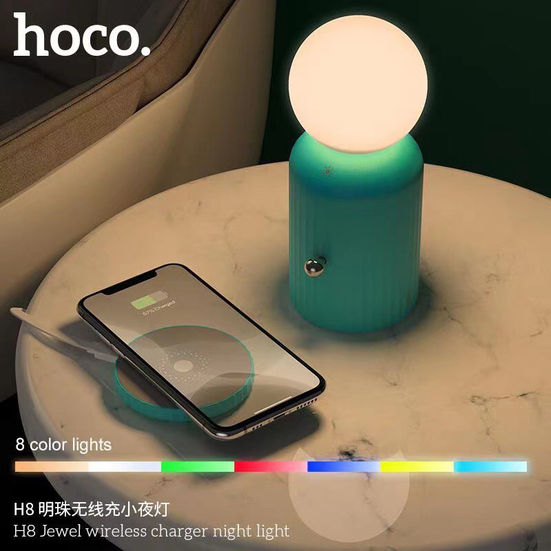 Hoco H8 ไฟตั้งโต๊ะ ปรับได้7สี เป็นwireless charger แท้100 - techaccessoryshop - ThaiPick