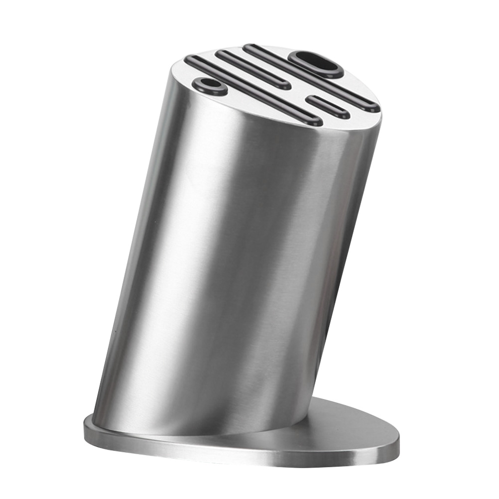 6-Slot Kitchen Knife Block Stainless Steel Holder Knife Storage Rack ...