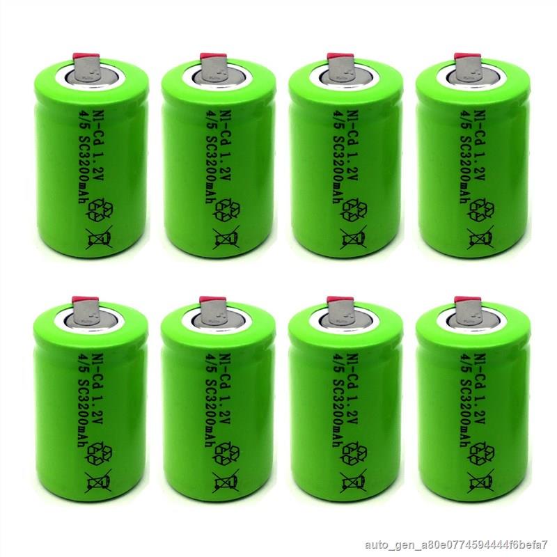 100New 45 SC 1.2V 3200mAh Ni CD Rechargeable Battery With Welding Tabs Suitable For Fire ...