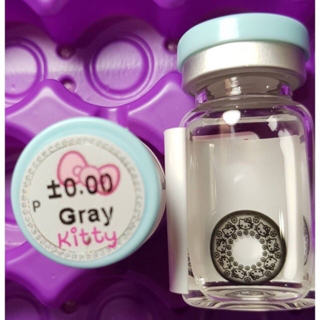 บิ๊กอาย ลายการ์ตูน ลายคิตตี้ สีเทา Hello Kitty Cat Gray Black Brown ...
