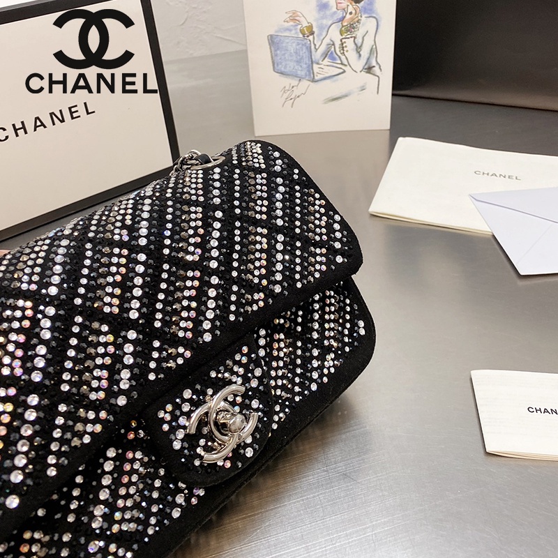 New Cf Full Diamond Chain Bag Women s Double C Buckle Casual Commuter ...