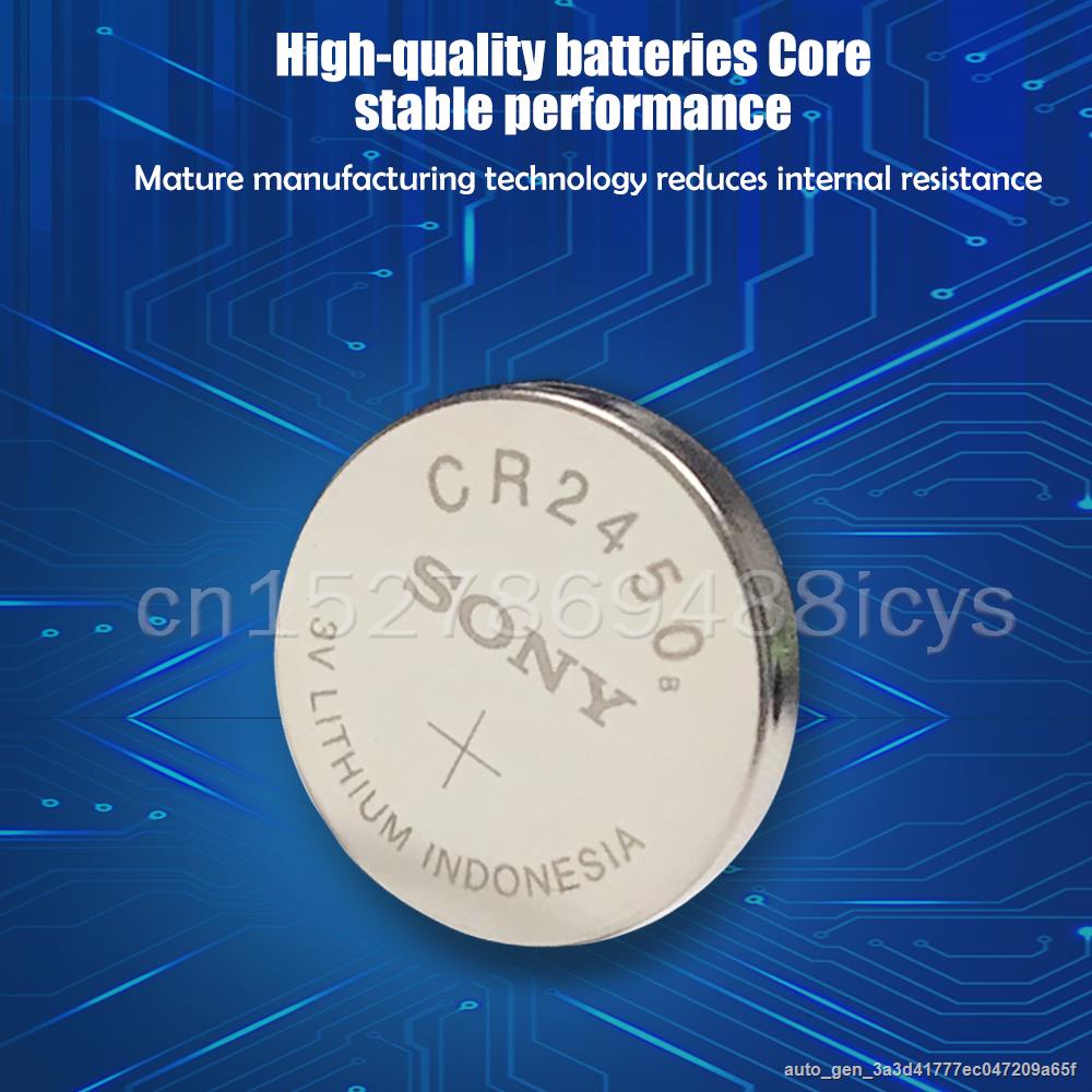 5PCS Sony CR2450 CR 2450 550mah 3V Lithium Batteries For Car Key Remote ...