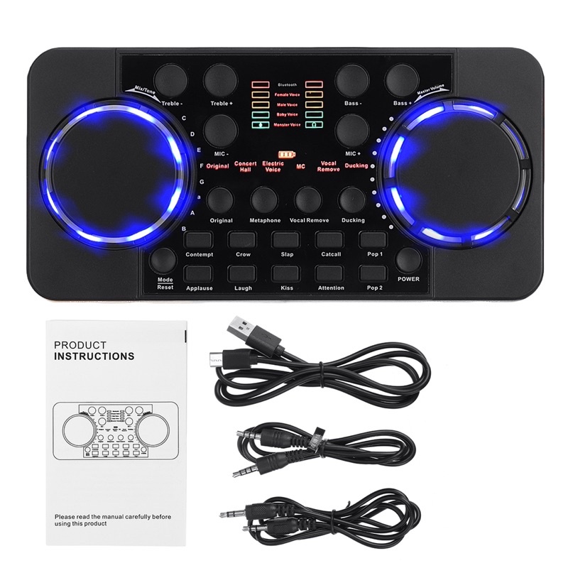 การ์ดเสียงบลูทูธคุณภาพสูง V300 Pro Sound Card 10 Sound Effects | Shopee ...