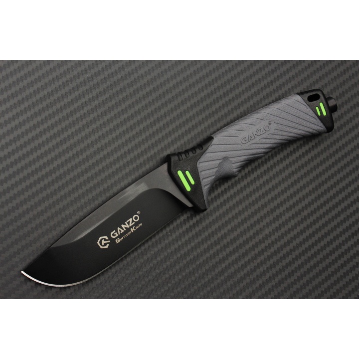 มีดเดินป่าใบตาย Ganzo Hunting Survival Knife กานโซ่ รุ่น G8012-GY ด้าม ...