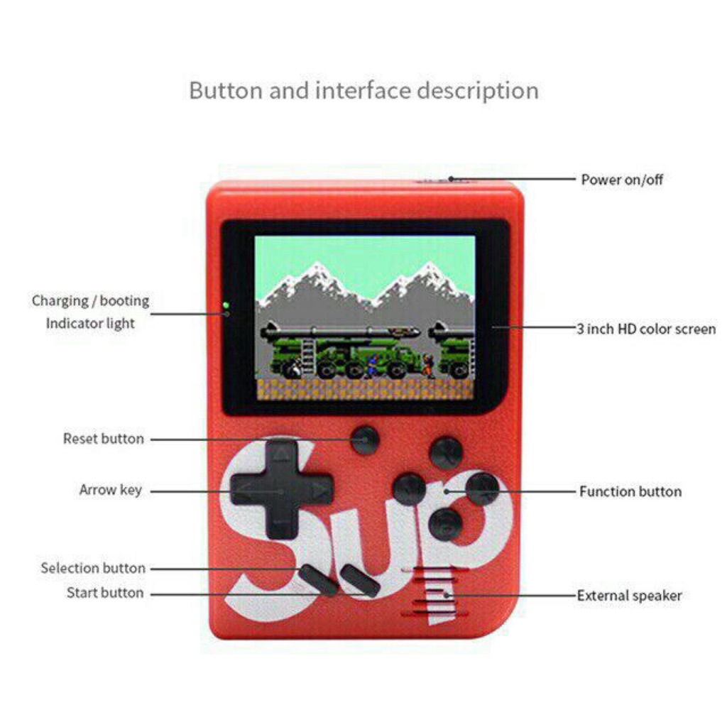 New Superme Retro Mini Handheld Game Console Emulator Built-In 400 ...