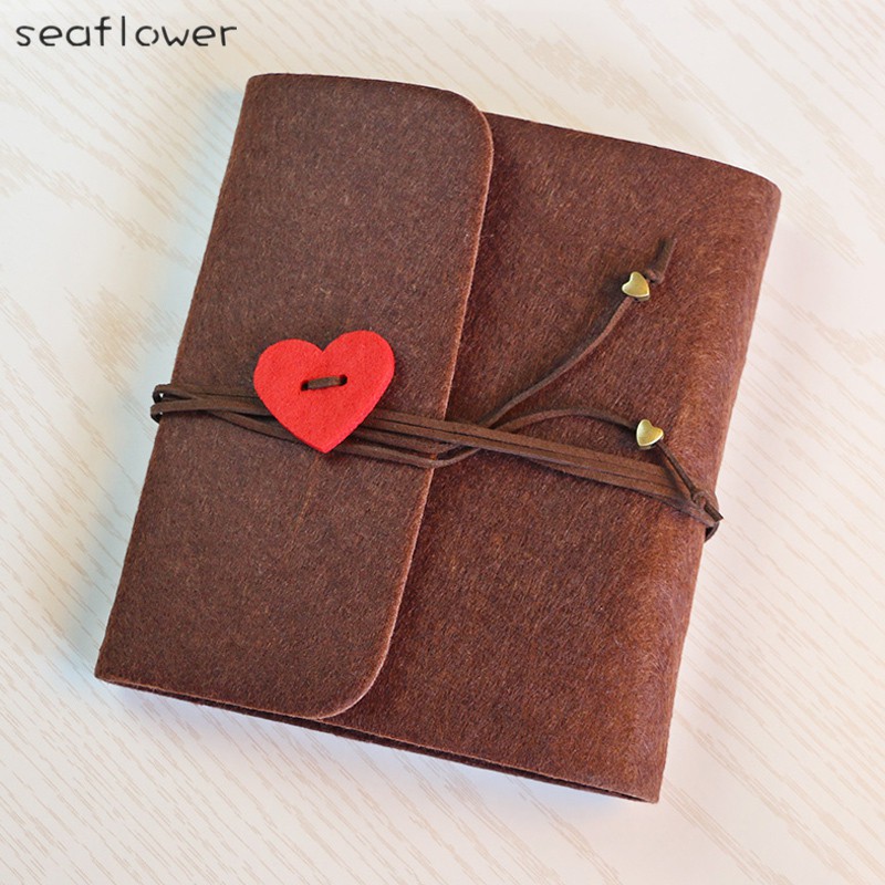 DIY Photo Albums Felt Cover Handmade Vintage Photo Album Scrapbook ...