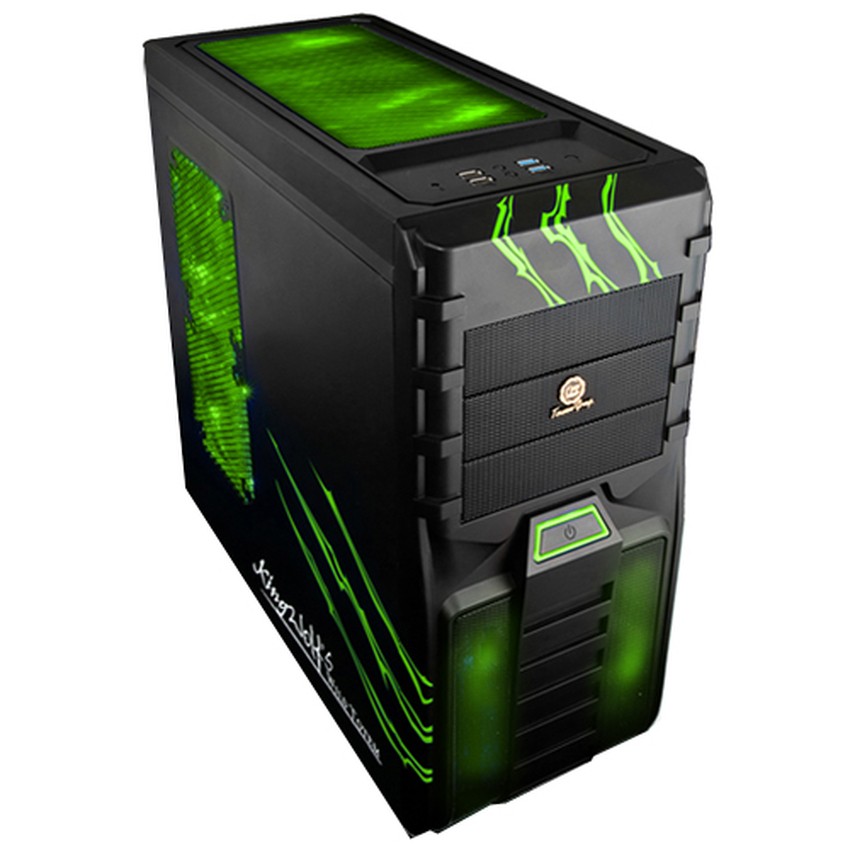 Tsunami COMPUTER CASE (NP) Kingwolf (Black) Green LED | Shopee Thailand