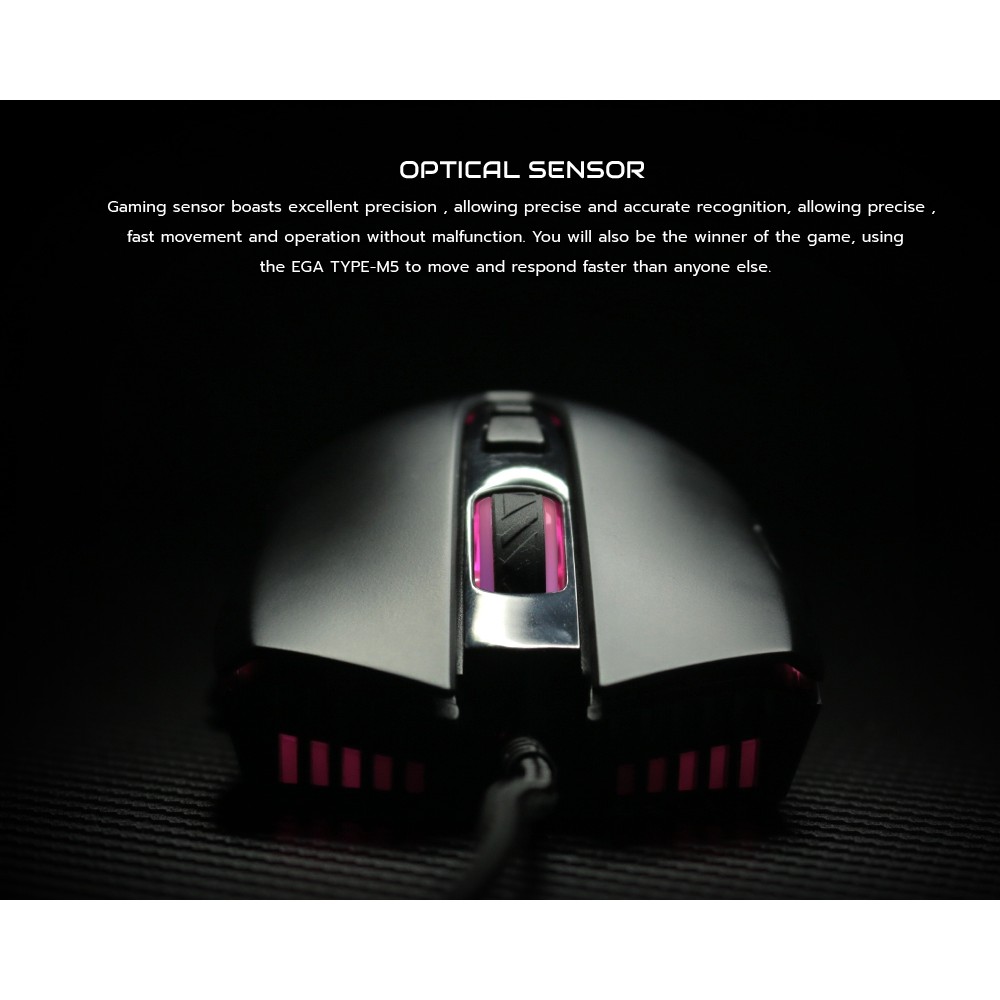 EGA Type M5 Gaming Mouse เมาส์เกมมิ่ง เมาส์มาโคร Mouse Macro 6400 DPI ...
