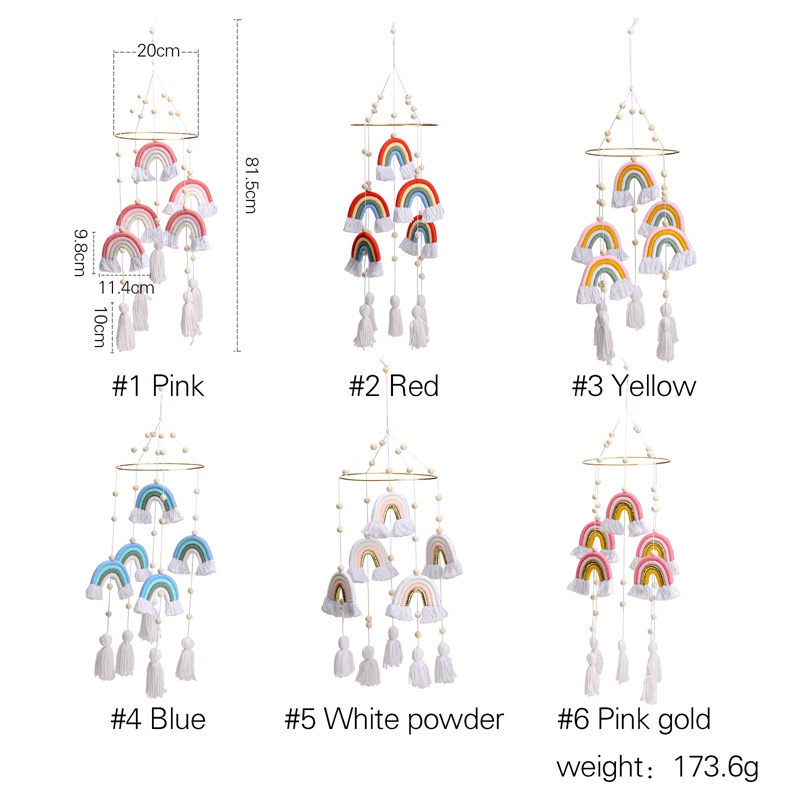 Let39s make 1Set Baby Rainbow Bed Bell Newborn Bedside Rattle Baby ...