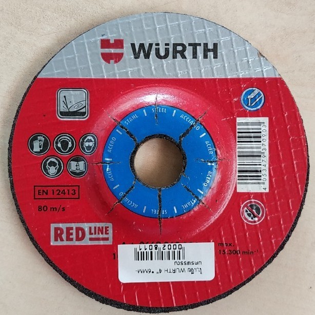 ใบเจียร WURTH 4นิ้ว 6MM EN12413 อย่างดี แท้100% ใบเจียร WURTH 4นิ้ว 6MM ...