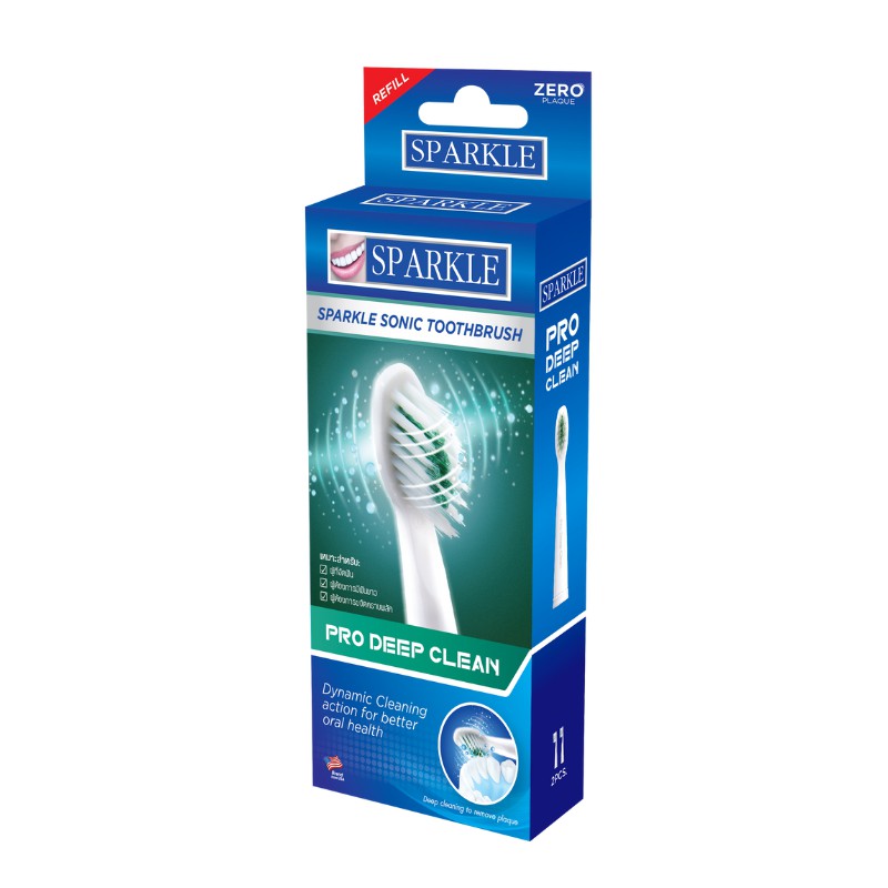 SPARKLE Sonic หัวแปรงรีฟิล สปาร์คเคิล โซนิค โปร ดีฟคลีน รุ่น Pro Deep ...